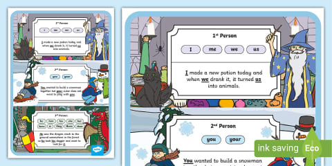 First, Second and Third Person Differentiated Worksheets