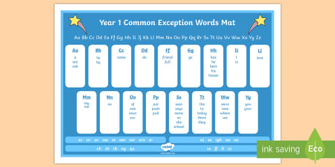 Year 1 Common Exception Words Bingo
