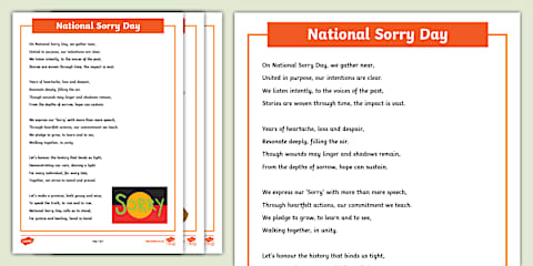 Sorry Day Hands | A National Sorry Day Resource | Twinkl