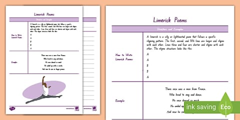 Spring Limerick Poem Template
