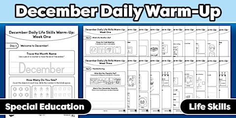 February Daily Life Skills Warm-Up Activities | Morning Work for ...