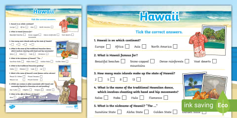 LKS2 Hawaii Differentiated Reading Comprehension Activity