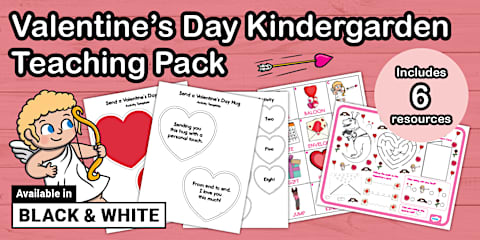Valentine's Day for Kindergarteners Activity Pack