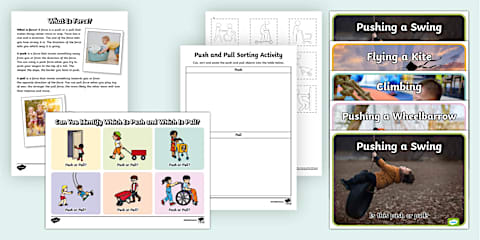 Forces Push Or Pull Worksheet - Science - 3-4