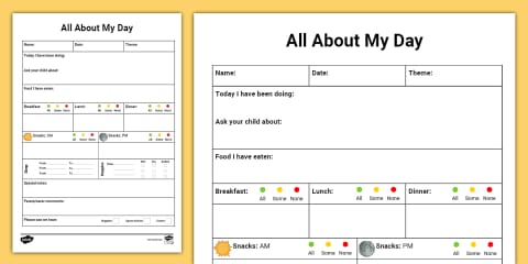 Nappy Changing Record Sheet for Private Childcare Settings