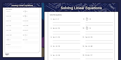 Algebra: Solving Equations - Five Lesson Starters PowerPoint