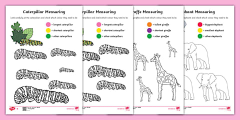 Measuring Caterpillar Lengths Maths Activity