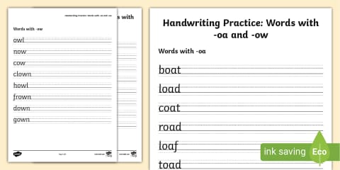Ch Words Handwriting Practice Worksheet