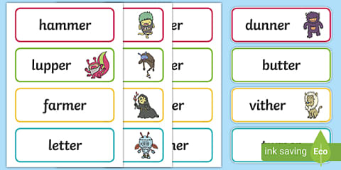 Phase 3 'er' Words Bookmarks