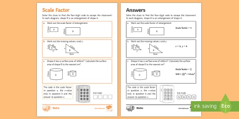 Scale Factor Worksheets