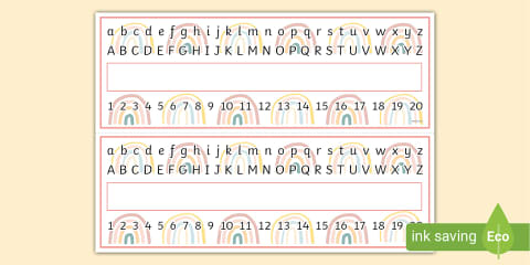 Desk Alphabet Strip Number line