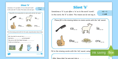 Grade 3 Phonics Colouring Silent b