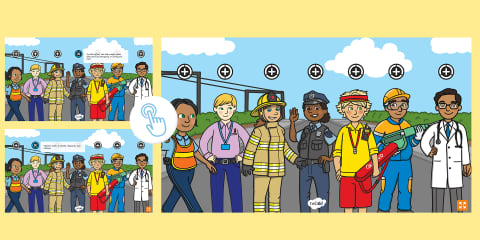 Who Wears What? People Who Help Us – Interactive Matching Activity