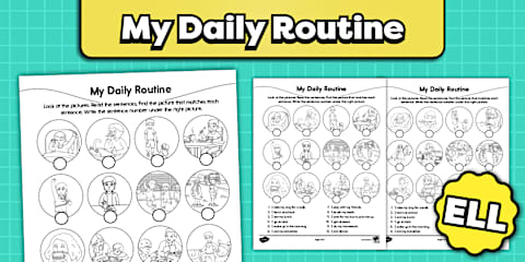 Daily Routine Timetable Activity for ELL