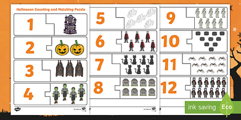 Halloween Subitising to 5 Matching Cards