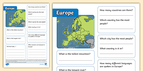 Europe Hexagon Writing Template