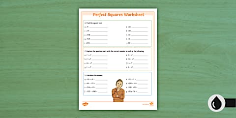 Perfect Squares Worksheet