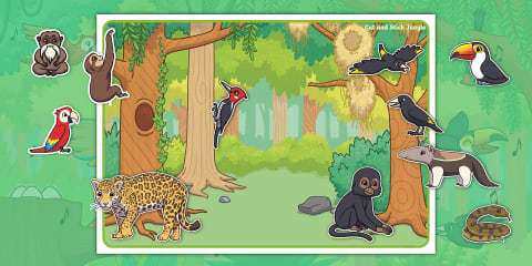 Kenyan Animal Habitats Cut and Stick Activity