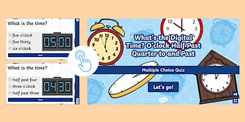 Matching Quarter To and Quarter Past Digital and Analogue Clocks ...