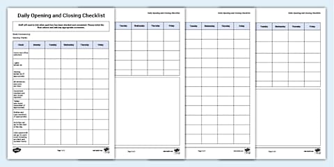 Nappy Changing Record Sheet for Private Childcare Settings