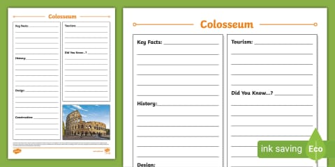 The Colosseum Differentiated Worksheet