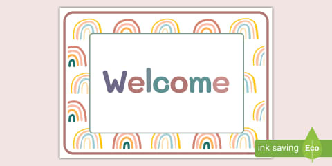 Muted Rainbow Themed Editable Poster