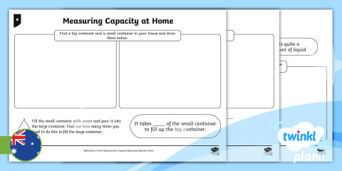 Year 2 Measurement: Comparing Capacity Home Learning Tasks