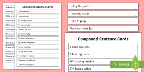 Compound Cut and Paste Sentences Worksheet - Twinkl English