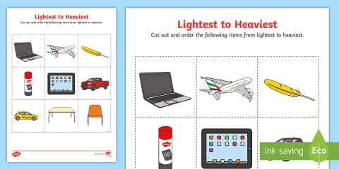 Heavy or Light? Cut and Paste Sorting Activity