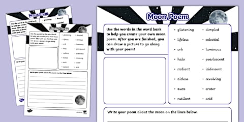 The Moon Acrostic Poem Example