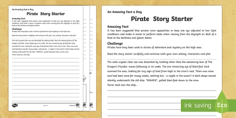 Finish the Pirate Adventure Story Worksheet