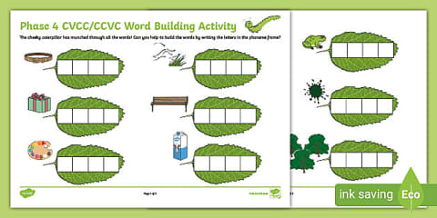 Phase 4 Pictures and Captions Matching Worksheets