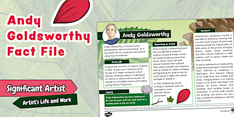 KS2 Andy Goldsworthy Land Art Worksheet