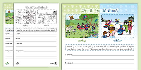 Would You Rather? Spring or Summer Opinion Template