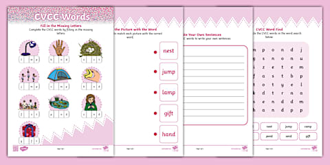 CVCC Picture Cards for K-1st Grade