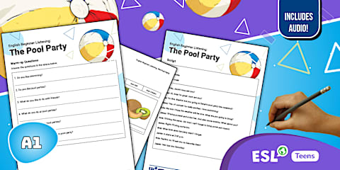 ESL Writing: My Birthday Party [Teens, A2]