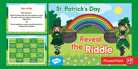 St. Patrick's Day Mixed-Skill Math Word Problems for K-2nd Grade