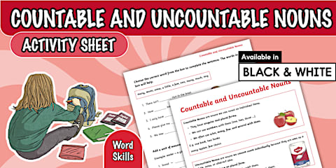 ESL Countable and Uncountable Nouns Worksheet [Kids, A2]