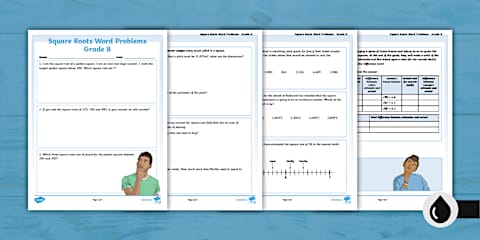 Calculating Square Roots Worksheet - Grade 8