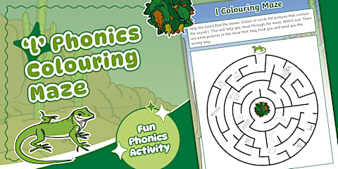 'ch' Phonics Colouring Maze