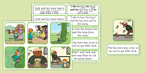Jack and the Beanstalk Story Sequencing with Speech Bubbles