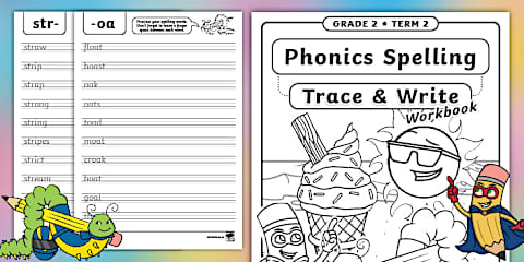 Grade 2 Term 1 Phonics Spelling Trace and Write Booklet