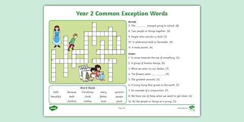 Common Exception Words Year 2 Activity Book