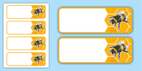 Busy Bee Themed Gratnells Tray Labels