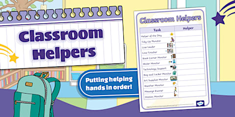 Multicoloured Patterns Editable Classroom Jobs Poster