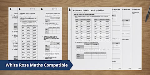 Two-Way Tables Maths Activity Sheets