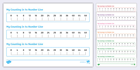 Colourful Counting in 3s Number Lines