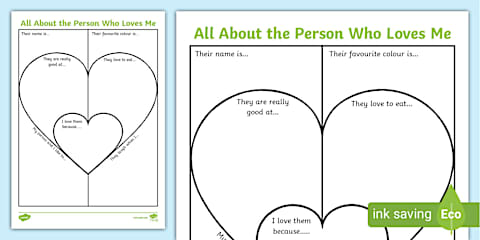Guess How Much I Love You: People Who Are Important to Me Activity Sheet