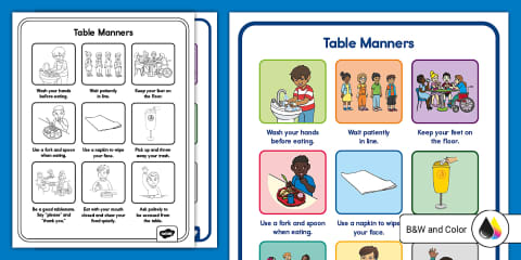 Table Manners Rules Display Poster