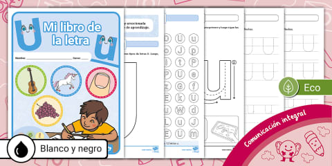Actividades para la vocal U | Spanish Vowel U Worksheet